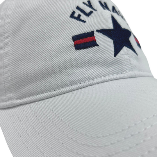 Navy Fly Navy Relaxed Twill Low Profile Hat (White)