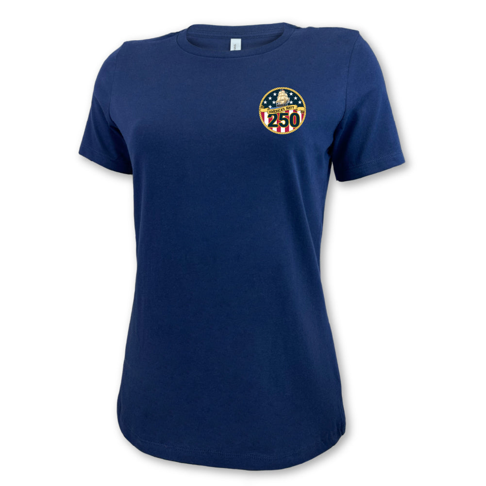 Navy 250th Anniversary Ladies T-Shirt