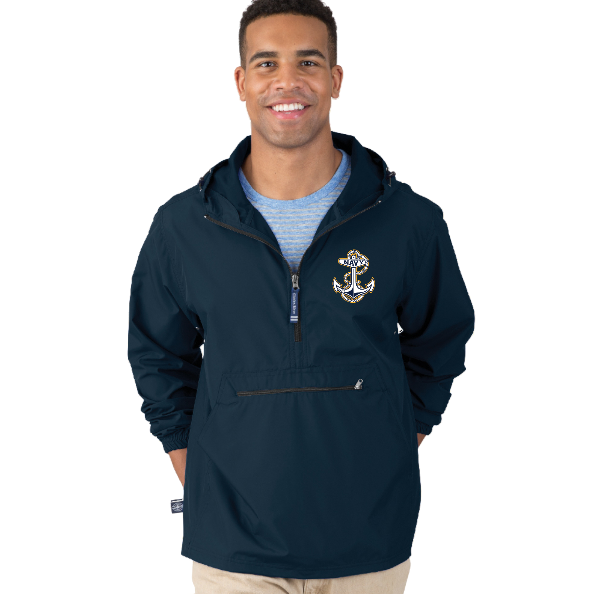 Navy Anchor Pack-N-Go Pullover – Navy Gear