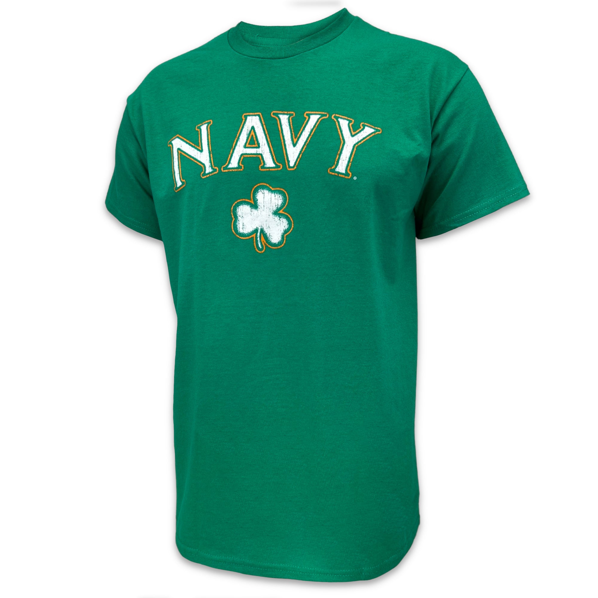 Navy Distressed Shamrock T-Shirt (Kelly Green) – Navy Gear
