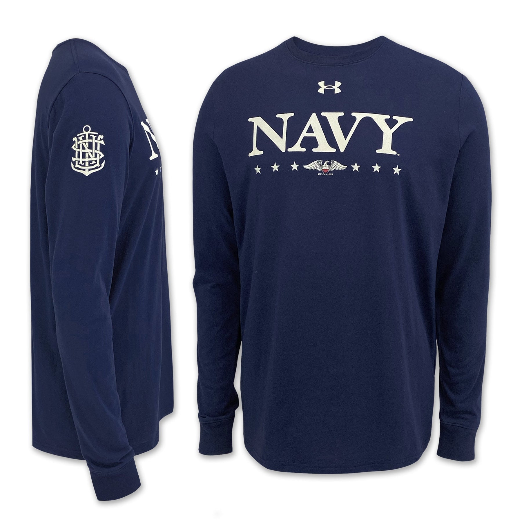 Under Armour Navy Eagle Cotton LS T-Shirt (Navy) – Navy Gear