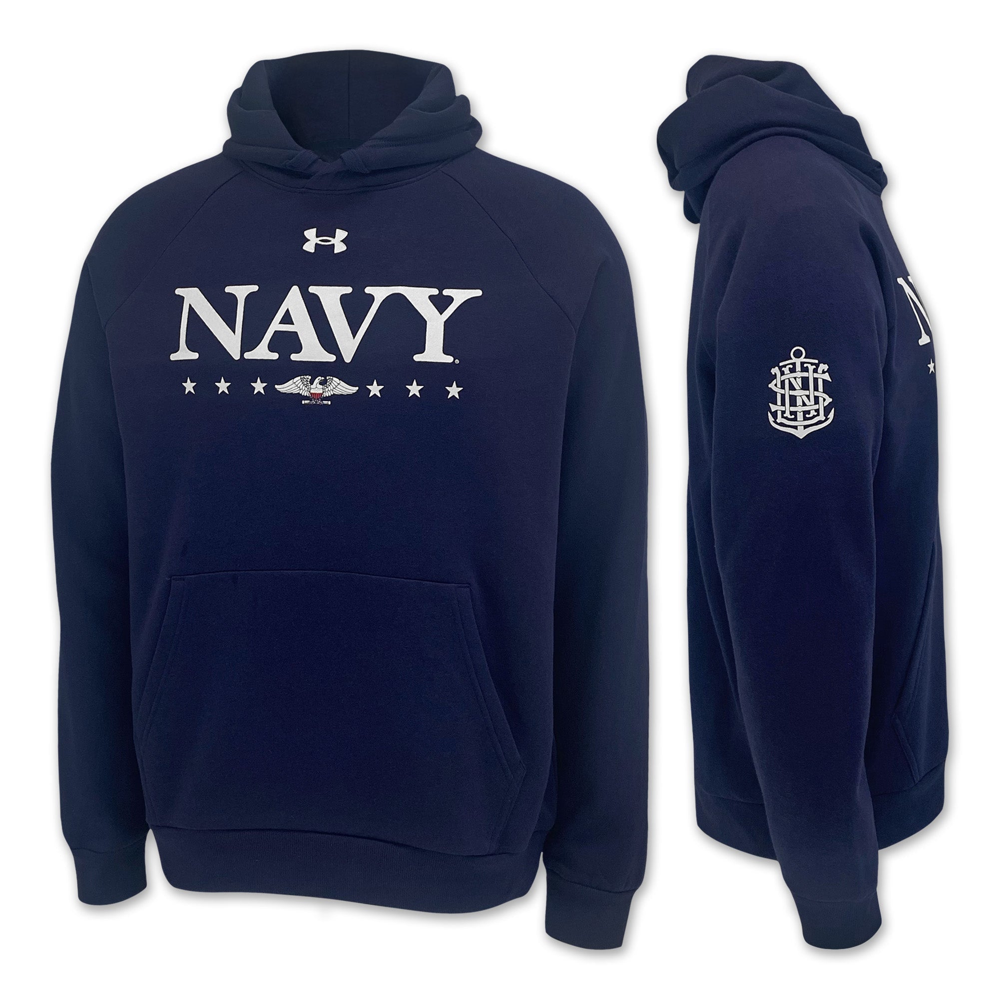 Under Armour Navy Eagle Rival Fleece Hood (Navy) – Navy Gear