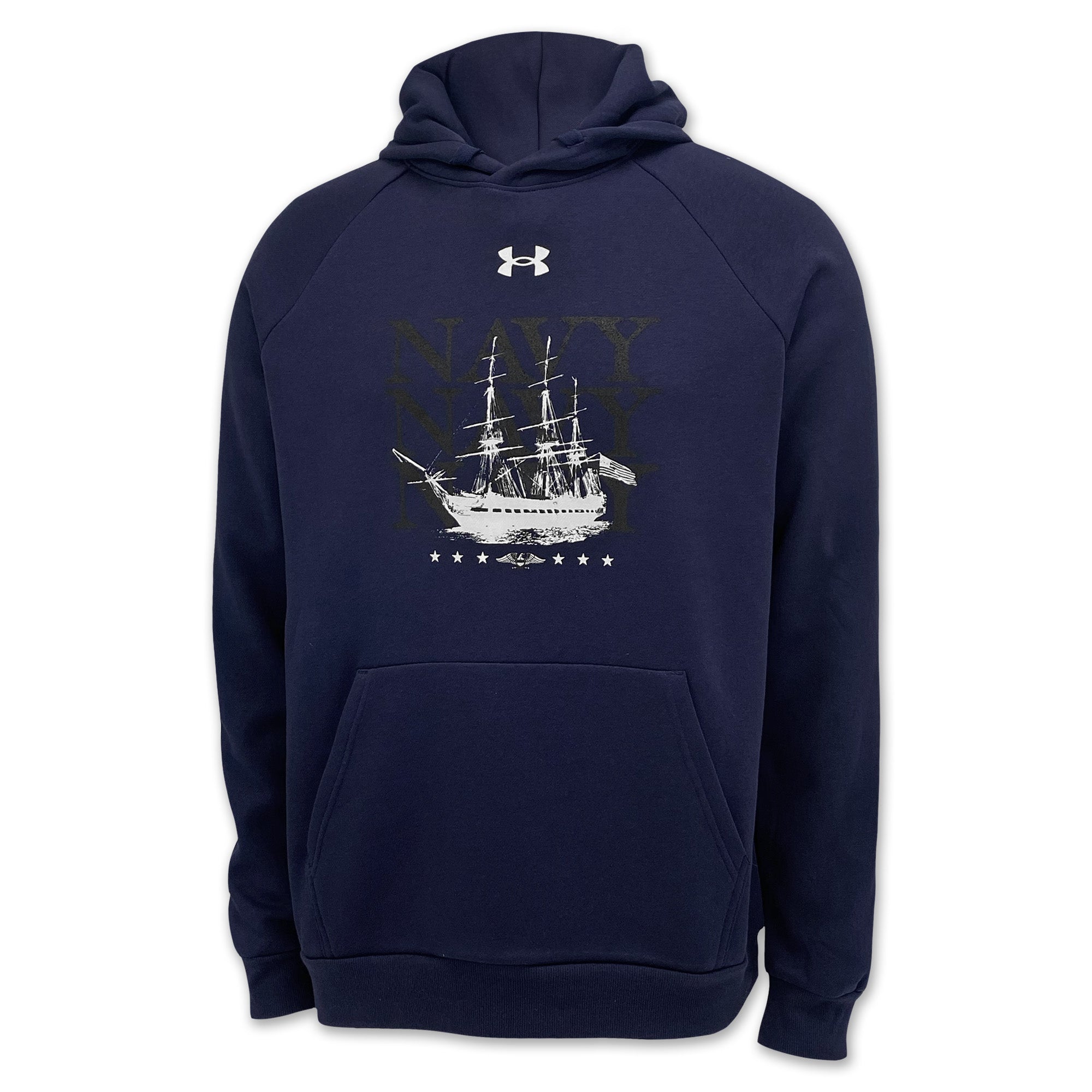 Under Armour Navy Ship Rival Fleece Hood (Navy) – Navy Gear