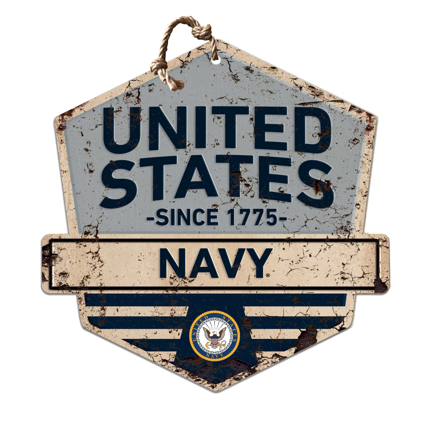 Navy Rustic Badge Logo Sign* – Navy Gear