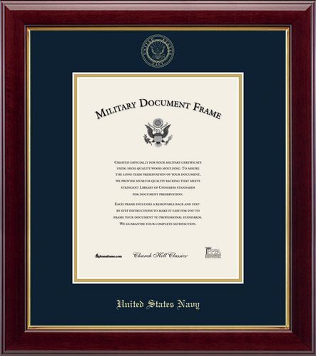 U.S. Navy Gold Embossed Certificate Frame (Vertical)*