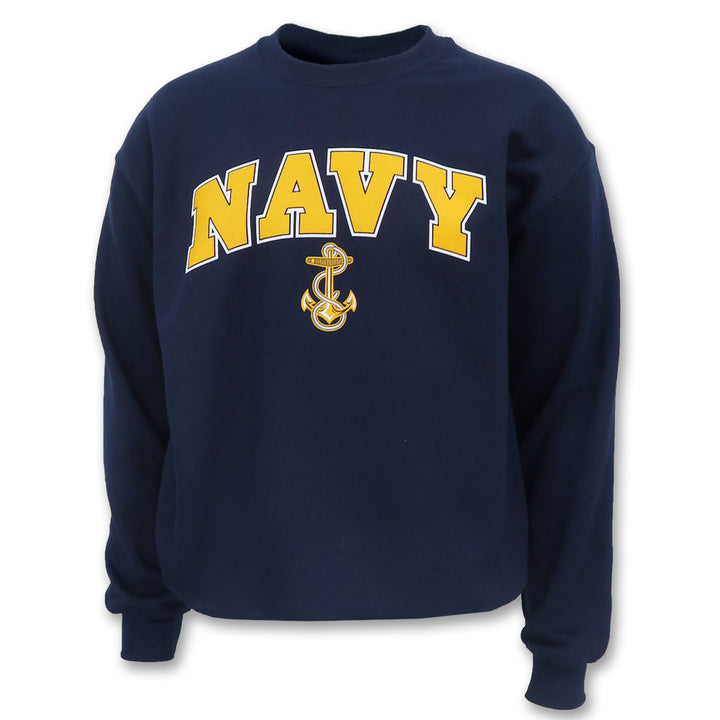U.S. Navy Sweatshirts: Navy Arch Anchor Crewneck in Navy